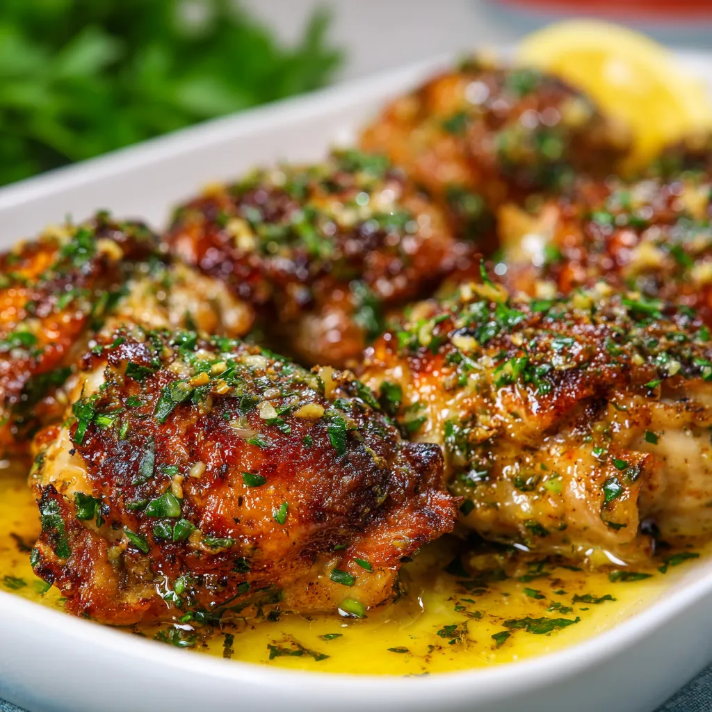Garlic Butter Baked Chicken Thighs